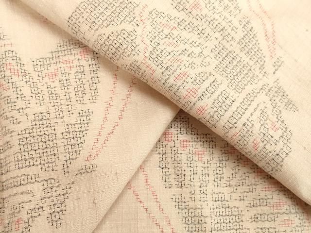 平和屋本店□極上 本場結城紬 重要無形文化財 地機 100亀甲 縞屋 井上