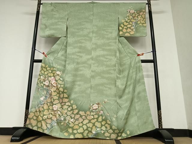 平和屋着物□極上 訪問着 友禅 作家物 枝花文 暈し染め