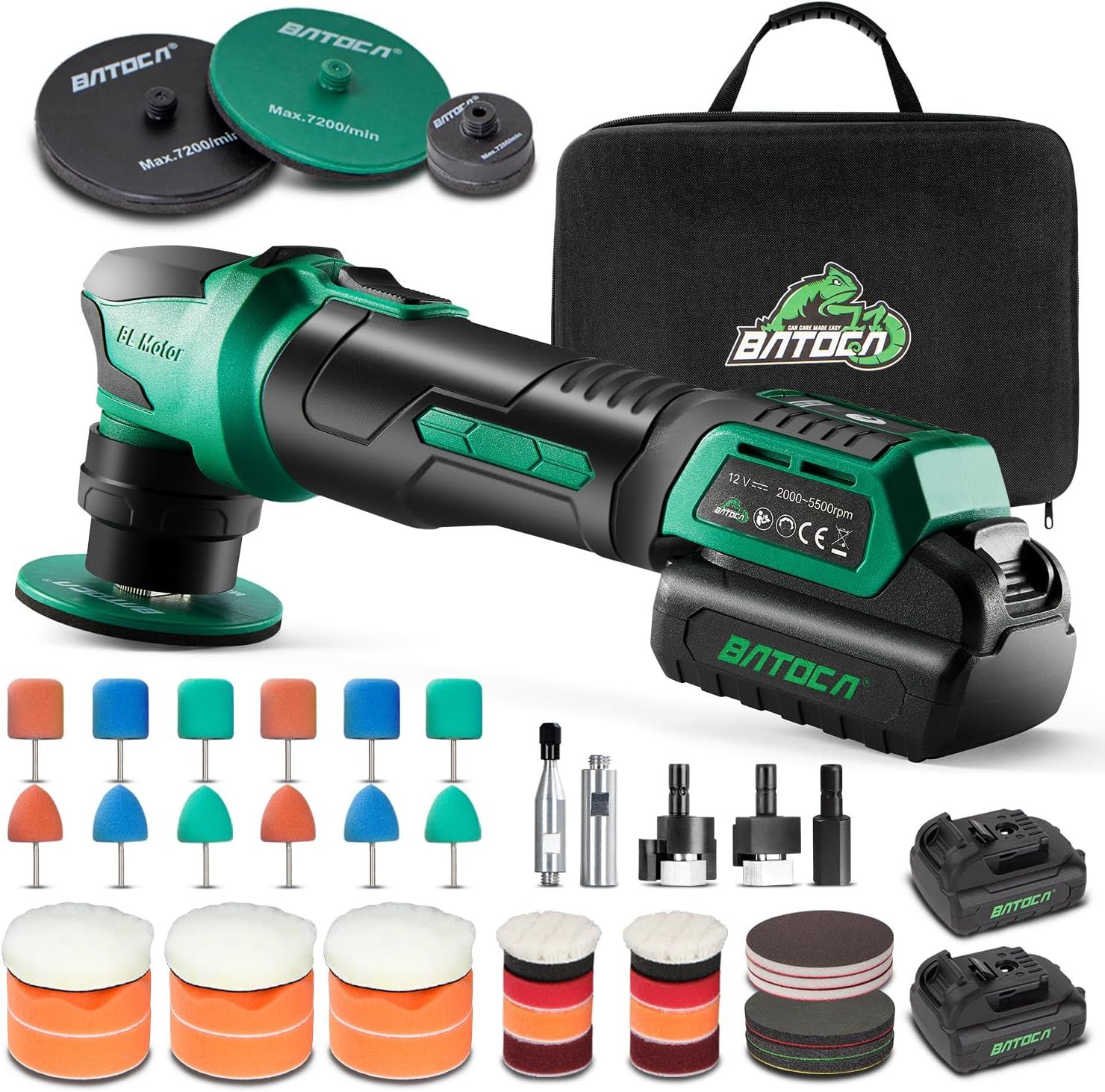 BATOCA S4 ポリッシャー コードレス ミニ 30mm/75mm マイクロ ダブルアクションポリッシャー 充電式 DA/RO ブラシレス ...