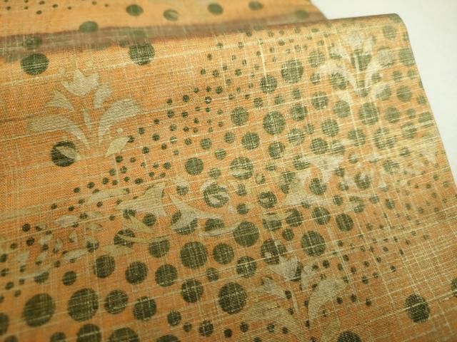 平和屋着物○石川県指定無形文化財 牛首紬 白山工房 手織り 全通柄袋帯