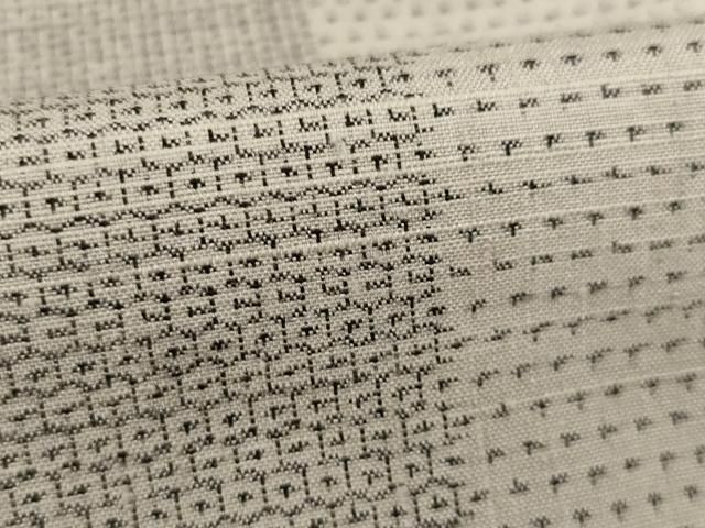 平和屋着物▽本場結城紬 重要無形文化財 単衣 80亀甲 幾何学