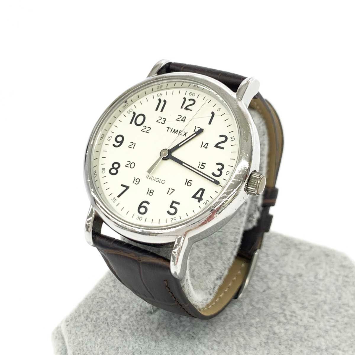 TIMEX タイメックス ウィークエンダーセントラルパーク 腕時計 シルバーカラー×ブラウン クォーツ ブラス×レザー メンズ ...