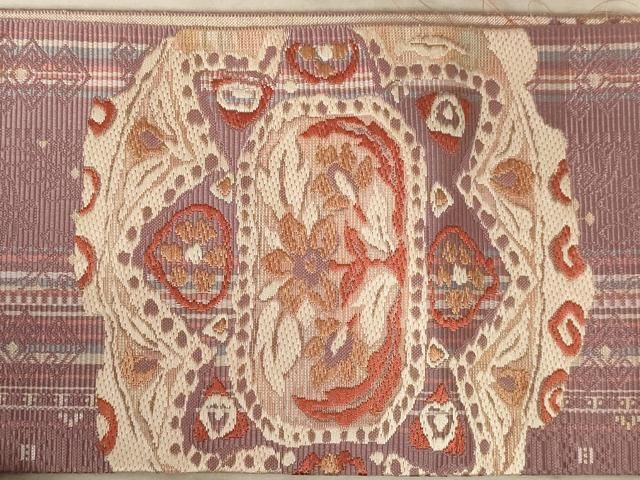 平和屋着物○本場筑前博多織 八寸名古屋帯 更紗花唐草間道