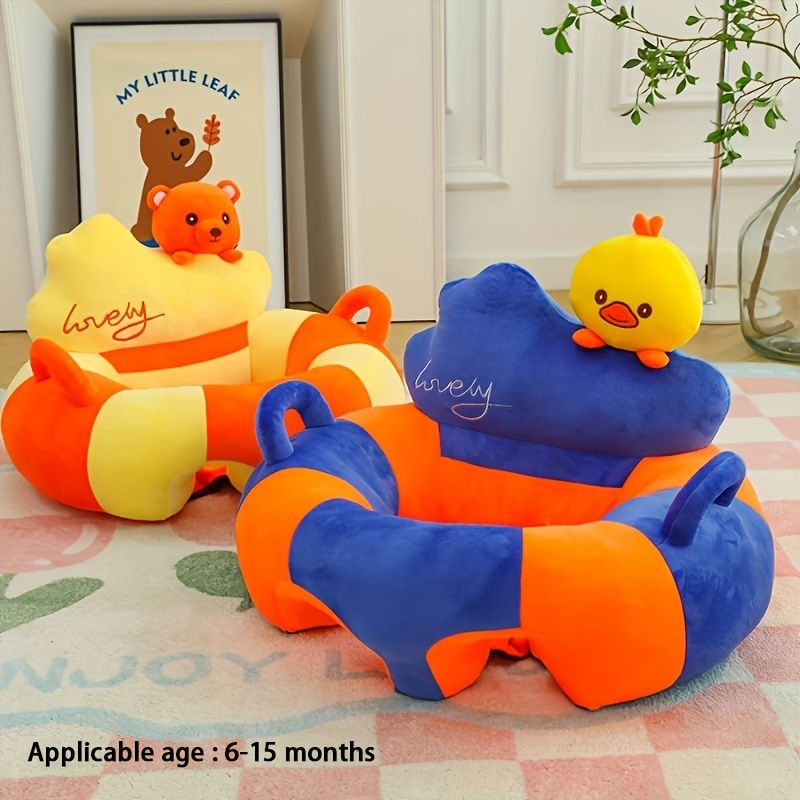 MIIYOUNG 小児用座り椅子 - 柔らかいクッション付き、カラフルで豪華な、若者への独立したサポート、ポリエステル張り、6-15 か月 ...