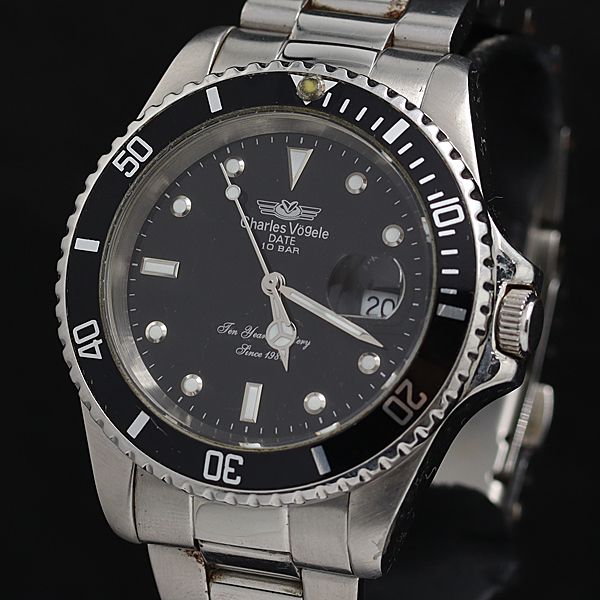 シャルルホーゲル CV-7833R QZ 黒文字盤 デイト メンズ腕時計 OSW 2000000 NSK - メルカリ