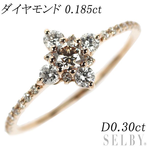 K18PG ダイヤモンド リング 0.185ct D0.30ct フラワー - セルビー@3400Fさま感謝セール中★ - メルカリ