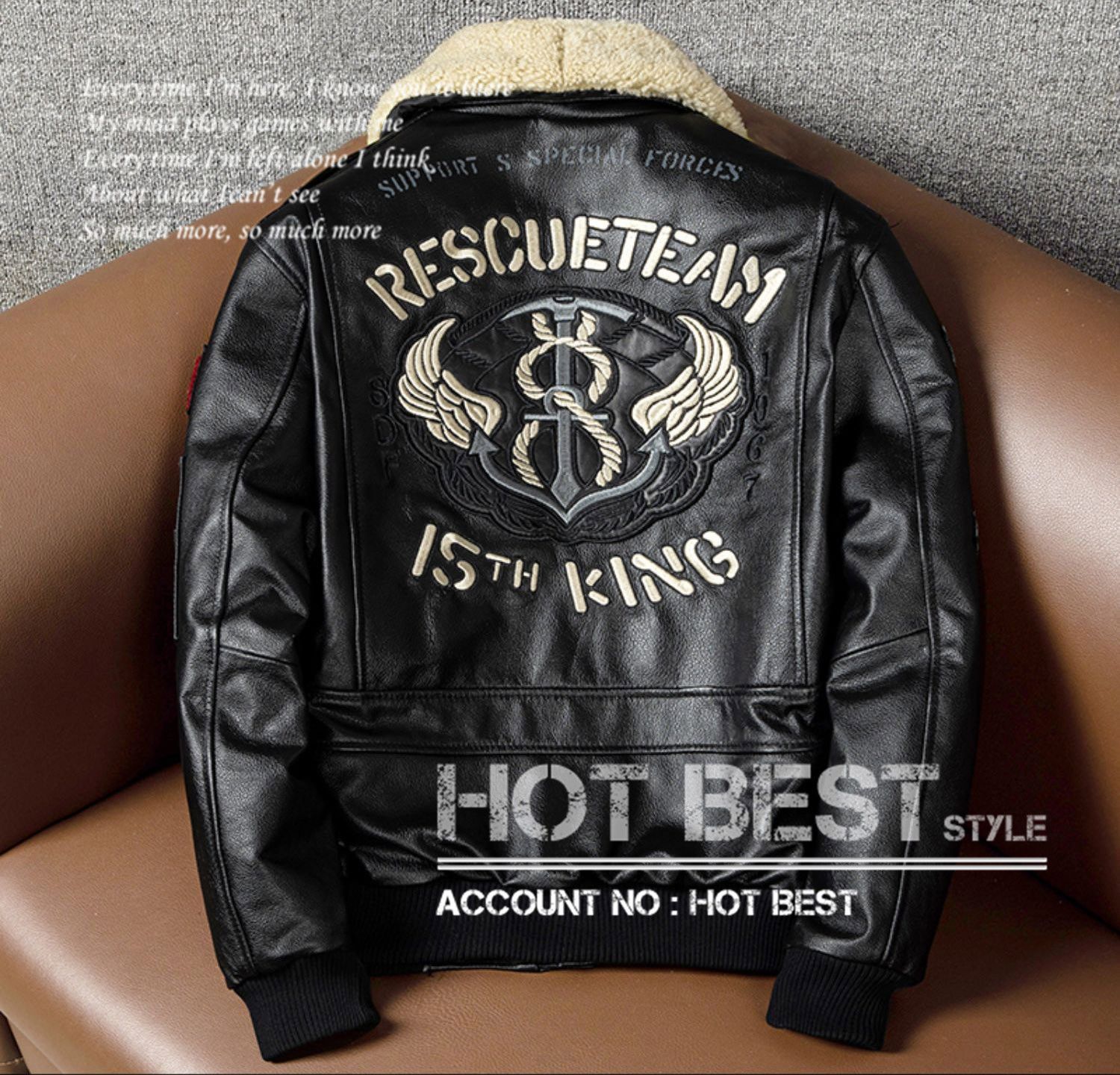 上質 メンズ レザー ジャケット カウハイド 牛革 ムートン 羊毛 復刻