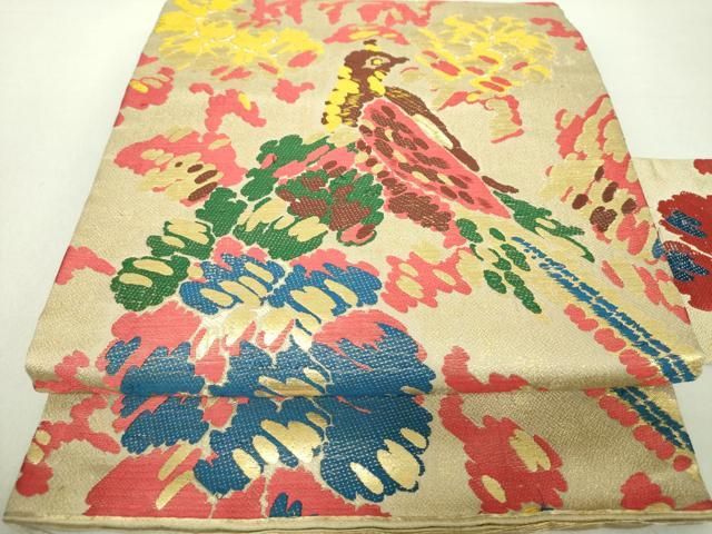 平和屋着物○九寸名古屋帯 唐織 花丸文 金糸 正絹 逸品 DAAQ3305ps