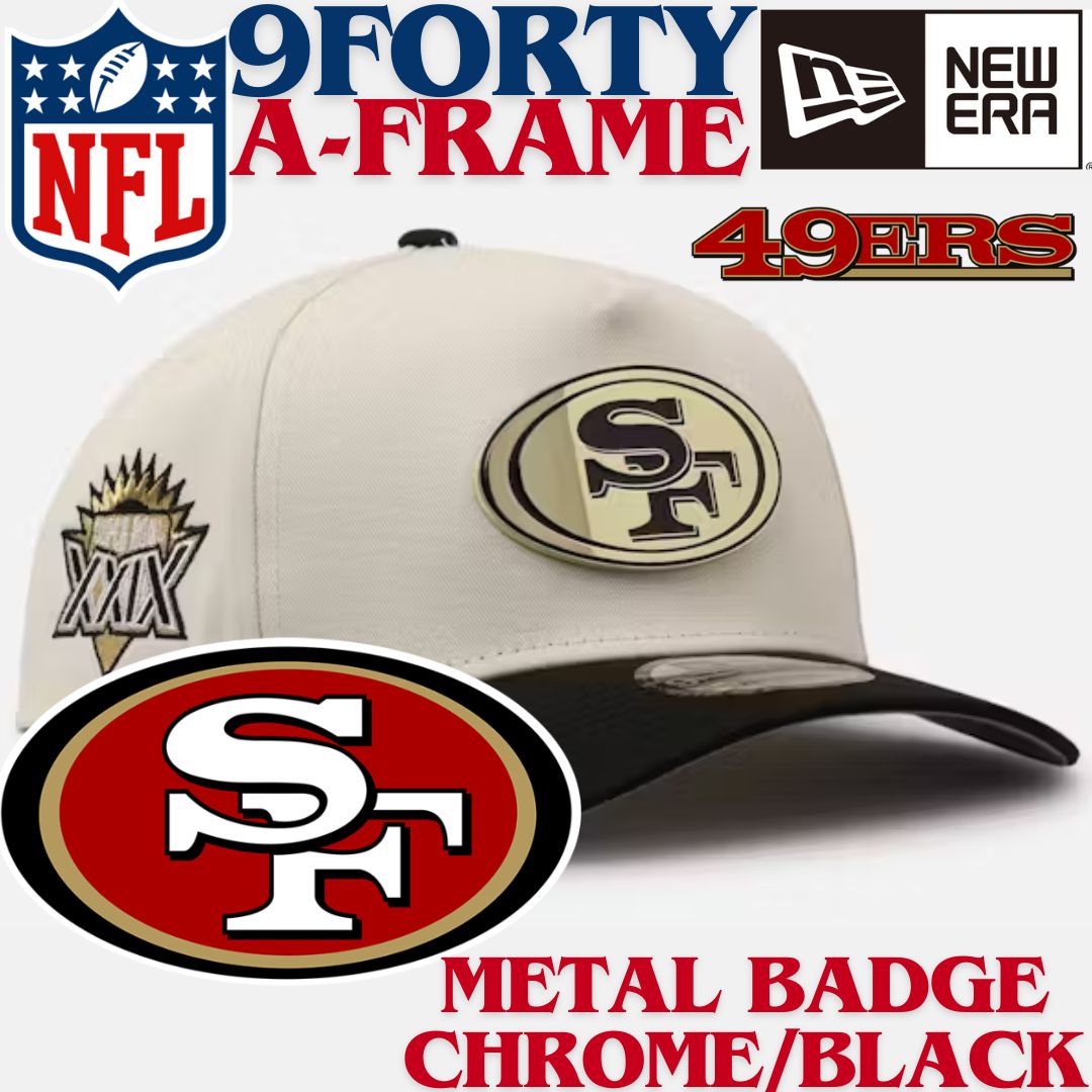 【海外限定】New Era 9FORTY A-frame San Francisco 49ers Metal Badge Chrome ...