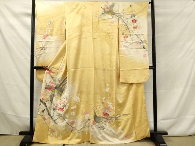平和屋着物□豪華振袖 刺繍 尾長鳥 枝梅 暈し染め 金銀糸 正絹 平和屋着物□豪華振袖 刺繍 尾長鳥 枝梅 暈し染め 金銀糸 正絹
