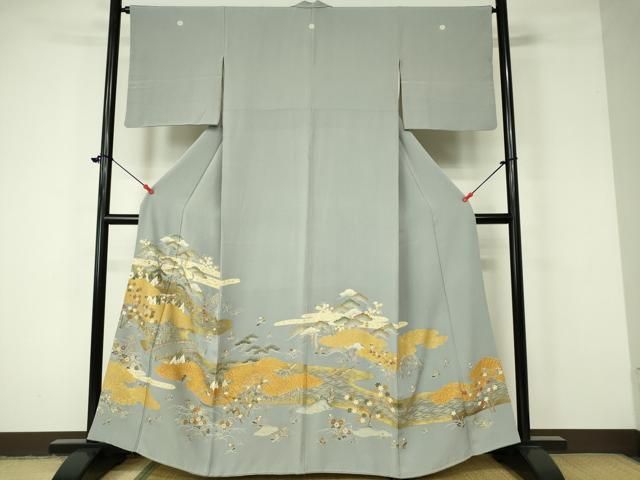 平和屋着物▽上質な小紋 単衣 舞蝶文 正絹 逸品 AAAU6463iu