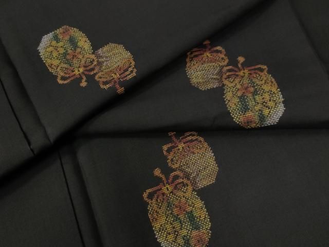 平和屋着物▽上質な紬　単衣　抽象文様　正絹　逸品　DAAW9430sf 平和屋着物○本場大島紬 9マルキ 抽象文様 正絹 逸品 DAAS2494tw