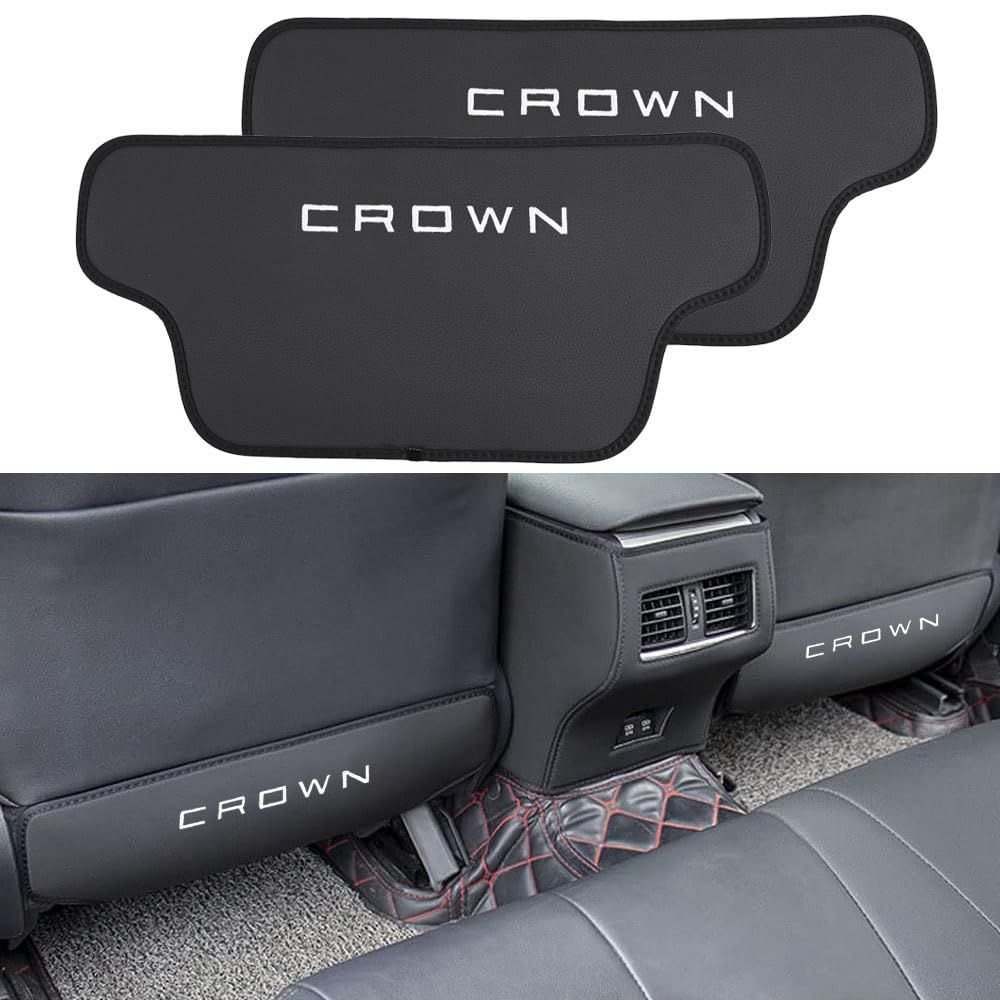【在庫セール】レザー キックガード キックガード 後部座席シートバックプロテクター マット バック 内装 シート 専用設計 汚れ防止 35系 クラウンクロスオーバー 刺繍ロゴ 220系 210 ...