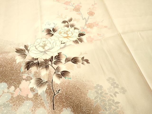 平和屋着物○訪問着 草花文 金彩 ロング丈 正絹 逸品 DAAV4950ud 平和屋