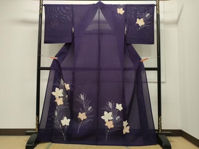 平和屋着物＊夏物 訪問着 絽 萩文 金彩 正絹 逸品 AAAZ1293fy