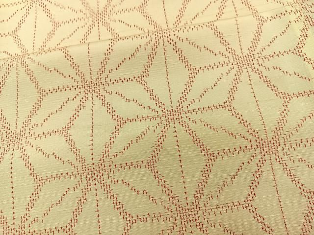 平和屋着物□上質な紬 麻の葉文様 正絹 逸品 BAAR6064kg