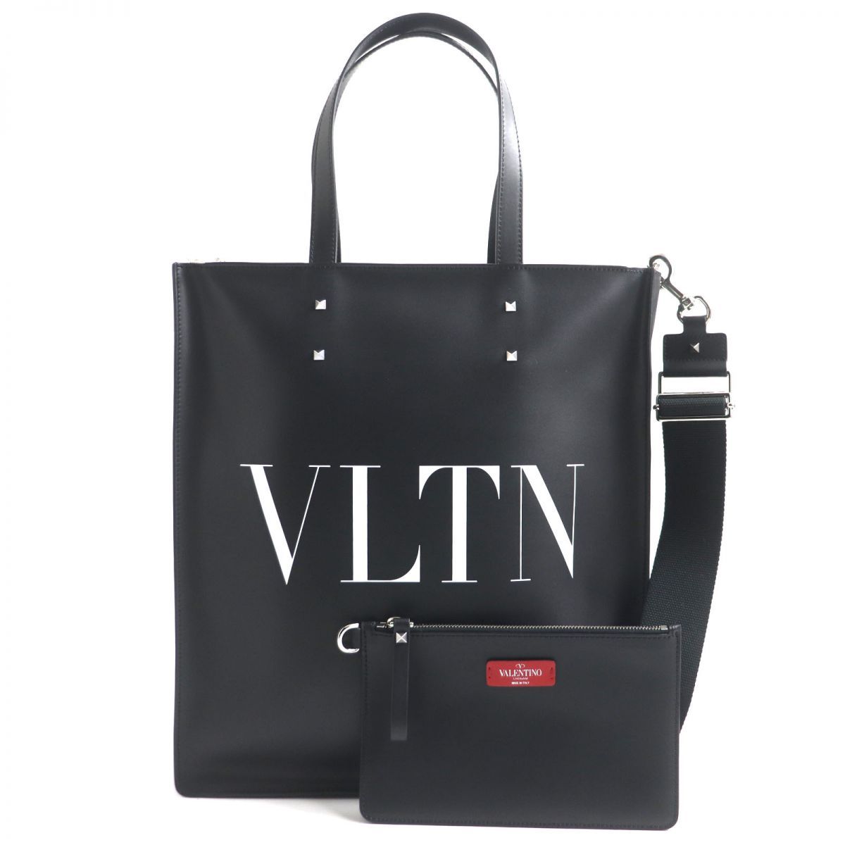 極美品 ヴァレンティノ ガラヴァーニ TY2B0731WJW VLTN ロゴ入り 2WAY レザー トートバッグ/ショルダー ブラック 伊製 メンズ ポーチ付き - メルカリ