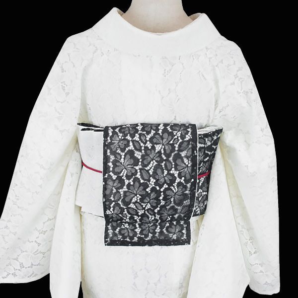 平和屋着物＊夏物 小紋 絽 扇面草花文 正絹 逸品 AAAZ4711jd