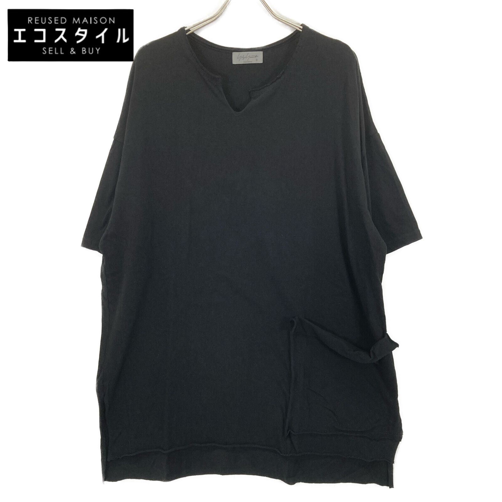 Yohji Yamamoto POUR HOMME ヨウジヤマモトプールオム 23SS HZ-T09-072 ULTIMA COTTON T-SHIRT WITH LARGE SIDE ...