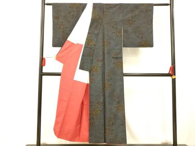 平和屋着物○上質な紬 横段文 正絹 逸品 DAAX4087ps