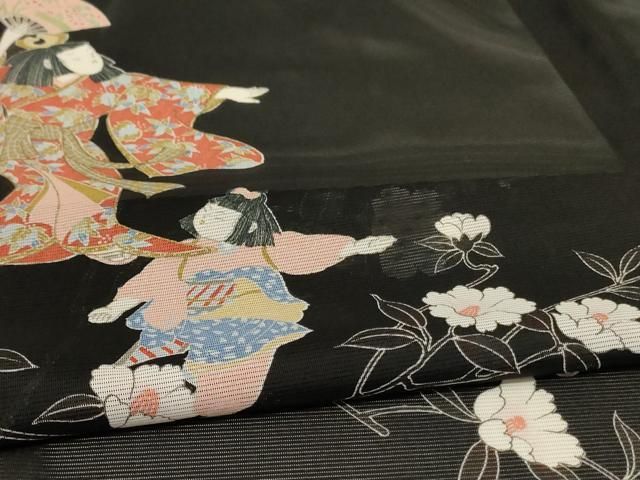 平和屋着物＊夏物 訪問着 絽 人物文 洗える着物 AABB6691jd 平和屋