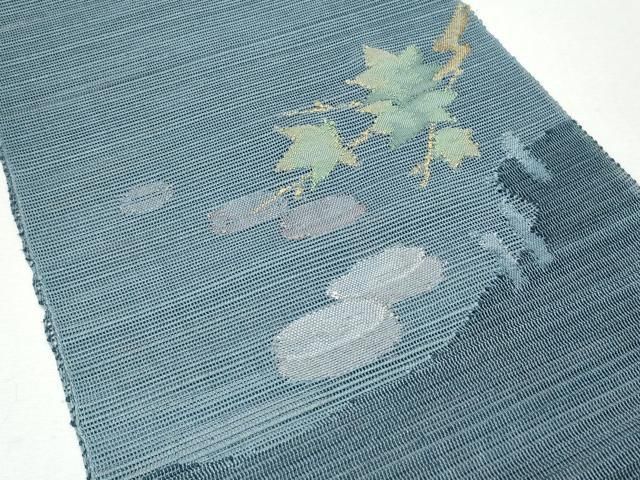 平和屋着物＊夏物 八寸名古屋帯 絽綴れ 枝楓文 正絹 逸品