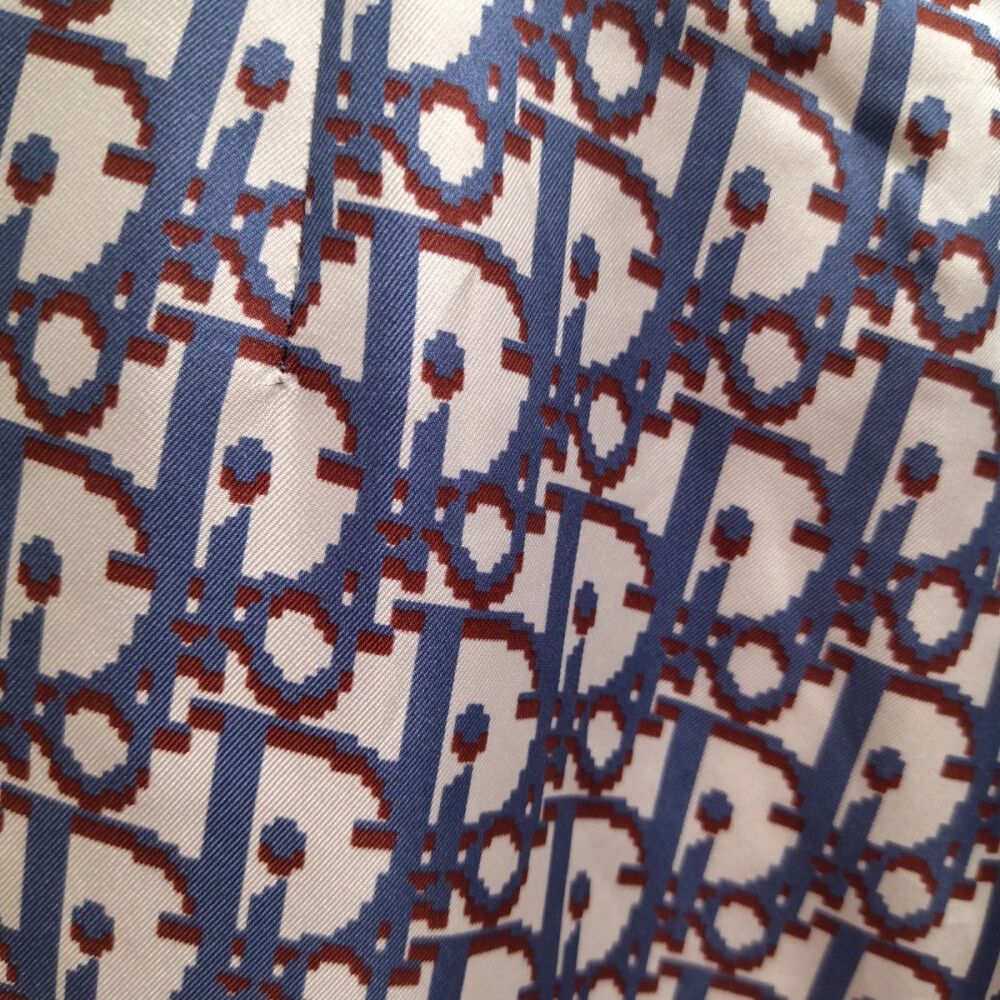 DIOR (ディオール) 20SS オブリーク総柄シルクハーフパンツ ネイビー