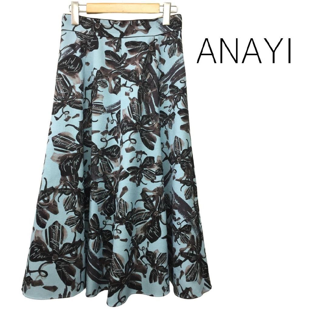 ANAYI アナイ スカート 柄物 フレア 送料込み 36 967735 - メルカリ