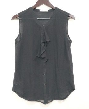 【217447】BEIGE, ベイジ オンワード樫山 ノースリーブブラウス コットン100％ 薄手 透け感 サイズ4 ・ ブラック - メルカリ