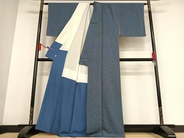 平和屋着物●世界的人形師　辻村寿三郎　ジュサブロー　小紋　松文　正絹　逸品　AABA5264ph 平和屋着物○世界的人形師 辻村寿三郎 ジュサブロー 小紋 松文 正絹 逸品