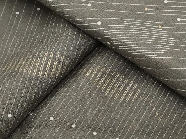 平和屋着物●上質な紬　吉祥舞葉文　金彩　正絹　逸品　CAAS0352th 平和屋着物○上質な紬 吉祥舞葉文 金彩 正絹 逸品 CAAS0352th