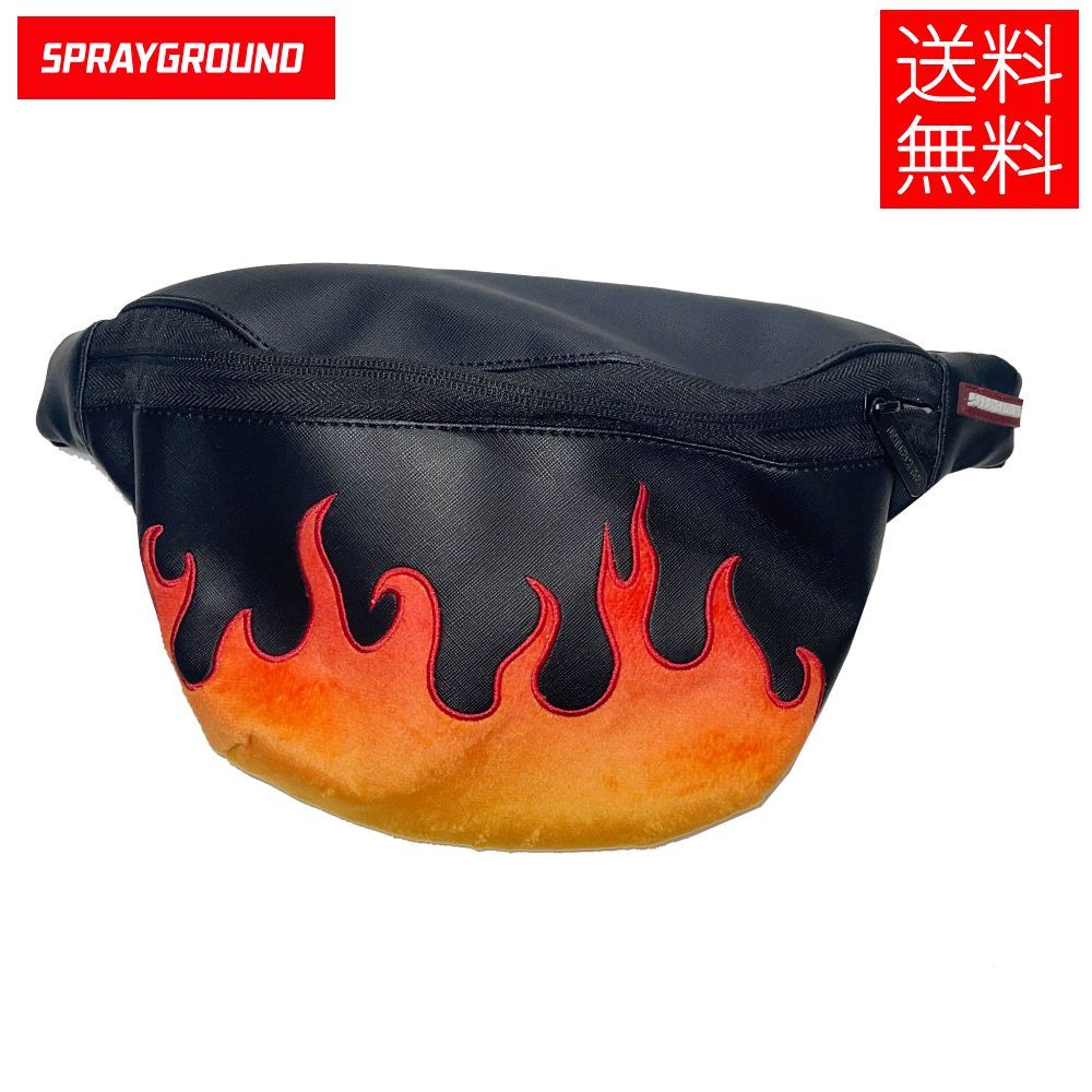 【送料無料】SPRAYGROUND x CREAM FIRE ボディバッグ ブラック/レッド 鞄 黒/赤 CROSSBODY BAG ...