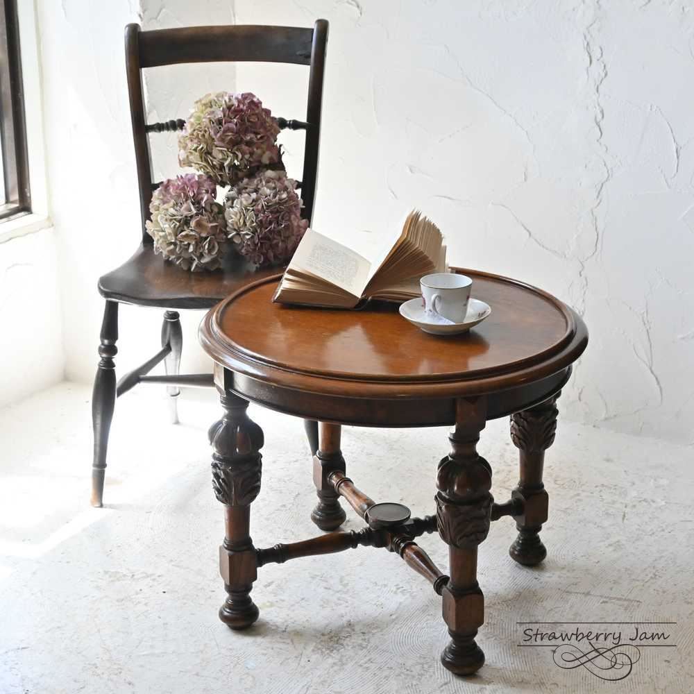 L3601-26 英国アンティーク オケージョナルテーブル ラウンドテーブル ローテーブル - メルカリ