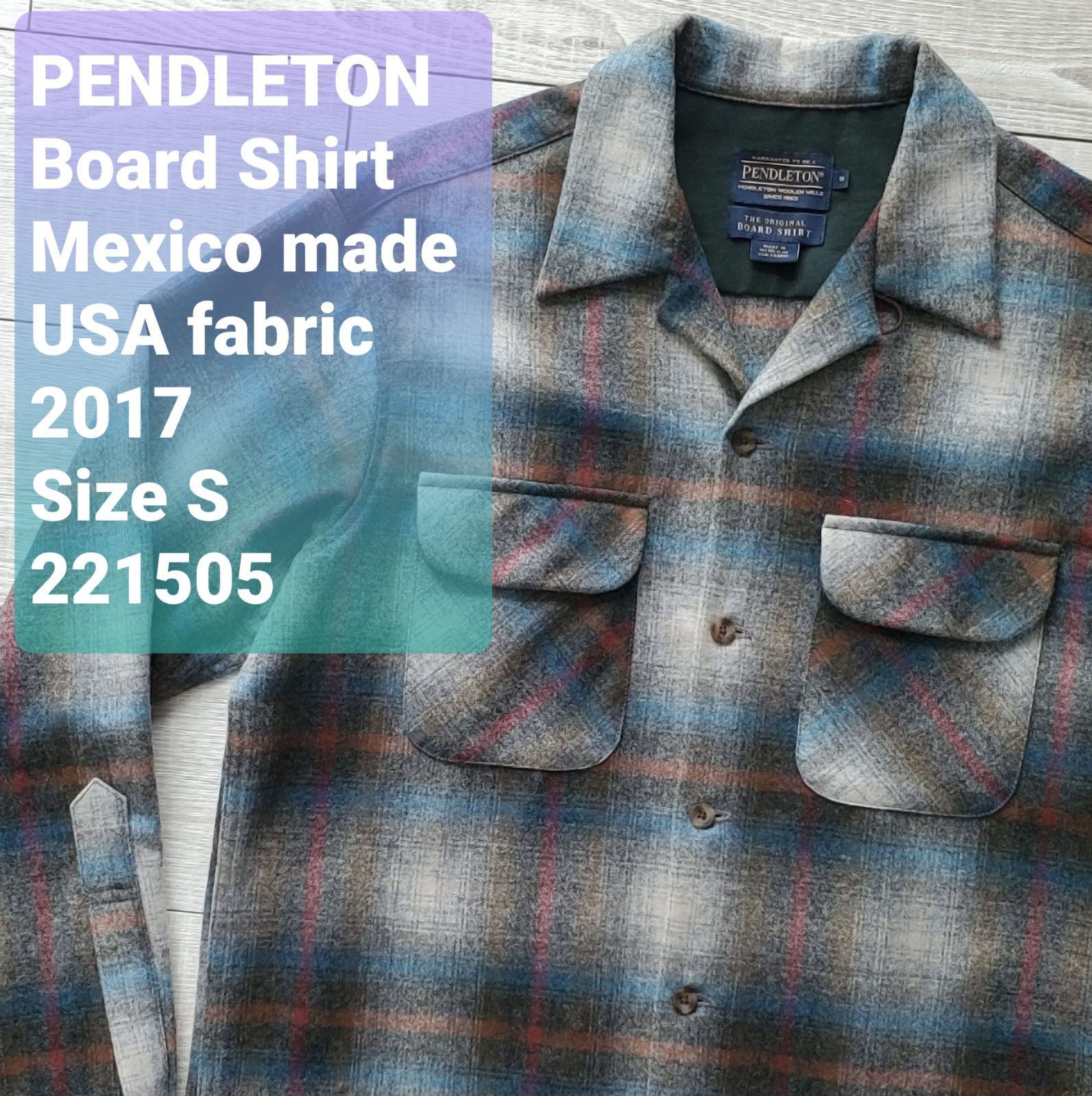 PENDLETONペンドルトン 美品 2017年 メキシコ製 USA fabric ウマティラウール BOARD SHIRT ボードシャツ Classic Fit S 一般L相当 長袖 ...