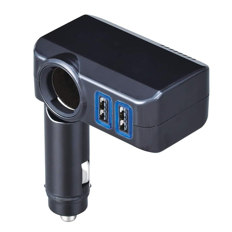 【新品】 セイワ(SEIWA) 車内用品 シガーソケット増設分配器 ソケット1連+USB2ポート ダイレクト挿入タイプ ブラック DC12V専用 F310 USB出力 4.8A ブルーLED ...