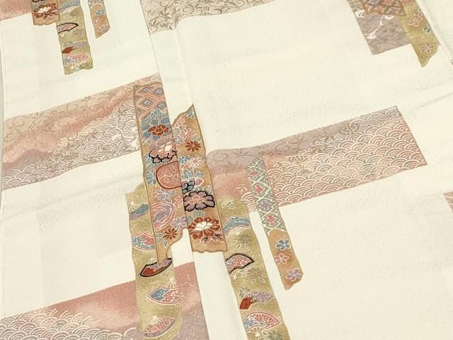 平和屋着物○上質な小紋 短冊重ね文 暈し染め 金彩 やまと誂