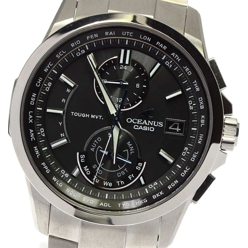 カシオ CASIO OCW-T2500-1AJF オシアナス デイデイト ワールドタイム ソーラー電波 メンズ美品箱・保証書付き_694005 ...
