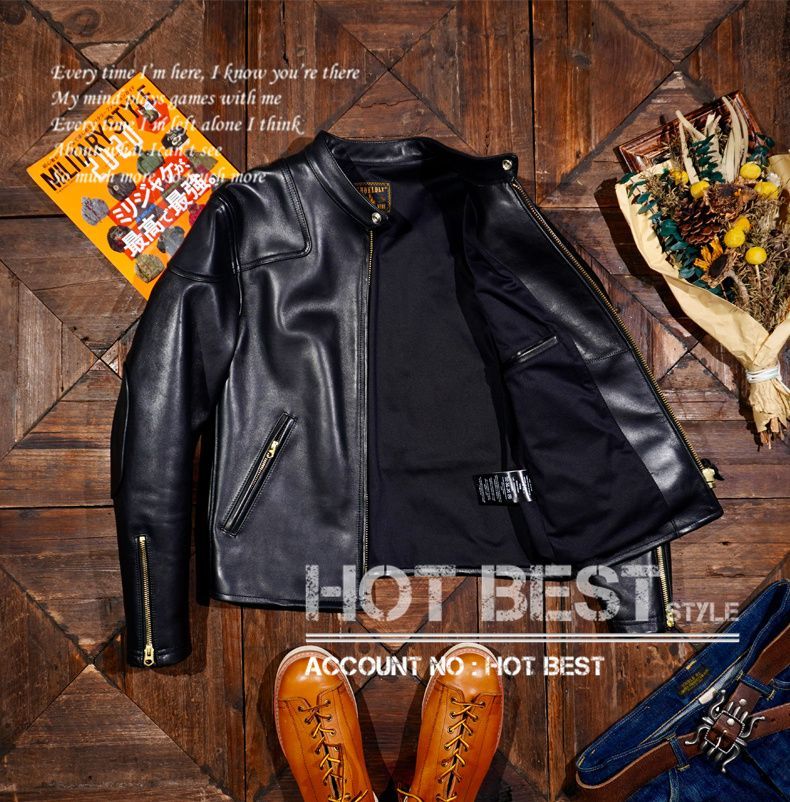 上質 革ジャン カウハイド メンズ 50's J-24タイプ ダブル ライダース