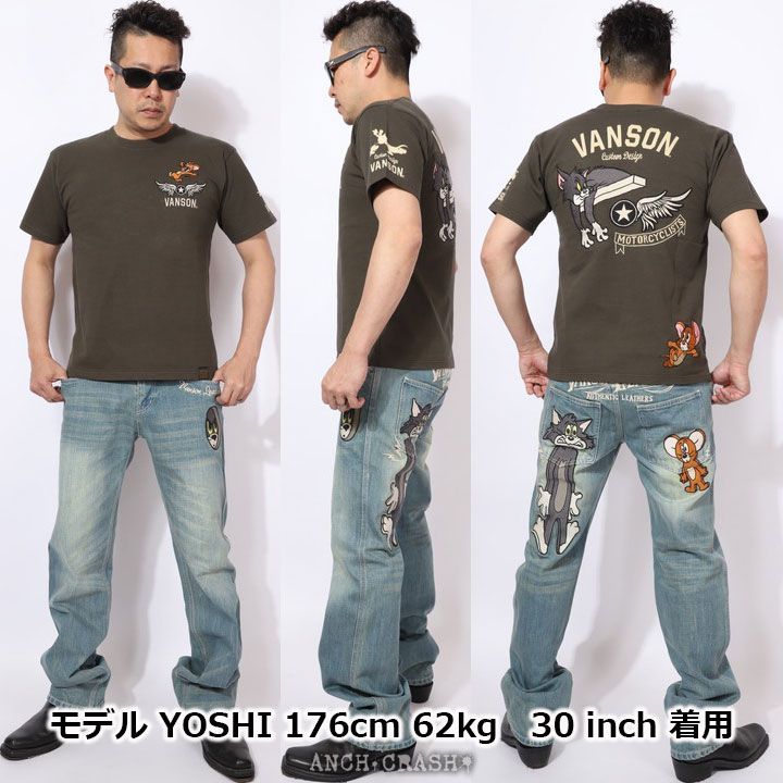 VANSON トムとジェリー コラボ デニムパンツ TJV-2223 VANSON トムとジェリー コラボ デニムパンツ TJV-2223