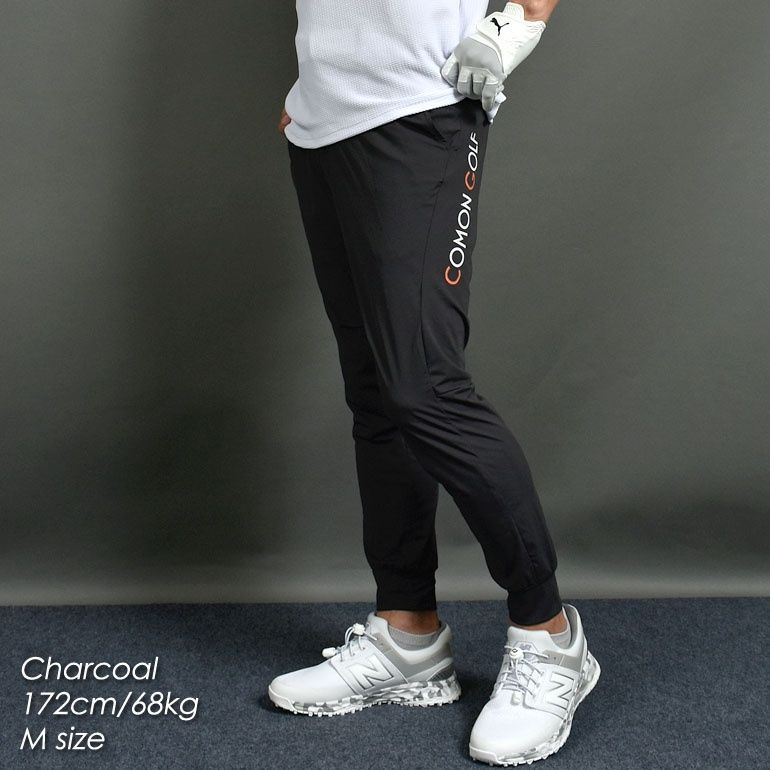新品【COMONGOLF/コモンゴルフ】接触冷感素材ジョガーゴルフパンツ/チャコール(CG-23021)ゴルフウェア 春秋 ロングパンツ アンクル丈 ウエストゴム ストレッチ 大きいサイズ M ...