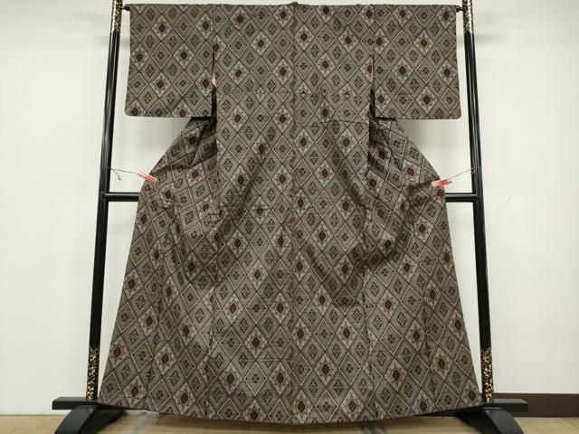 平和屋着物○本場大島紬 十字絣 正絹 逸品 CAAU9679vf