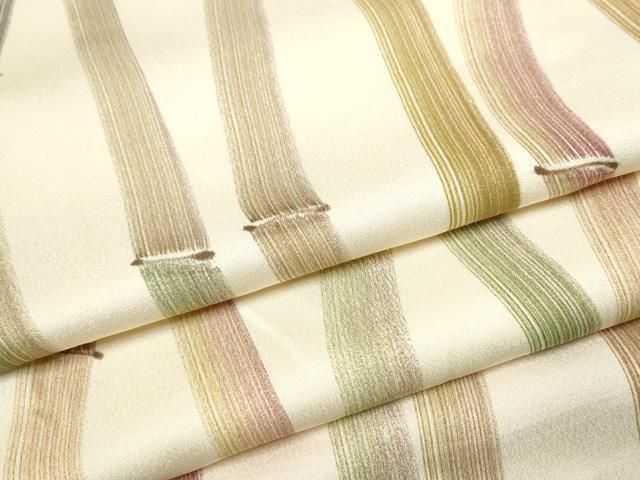 平和屋着物▽上質な色無地 単衣 草花地紋 藤煤竹色 正絹