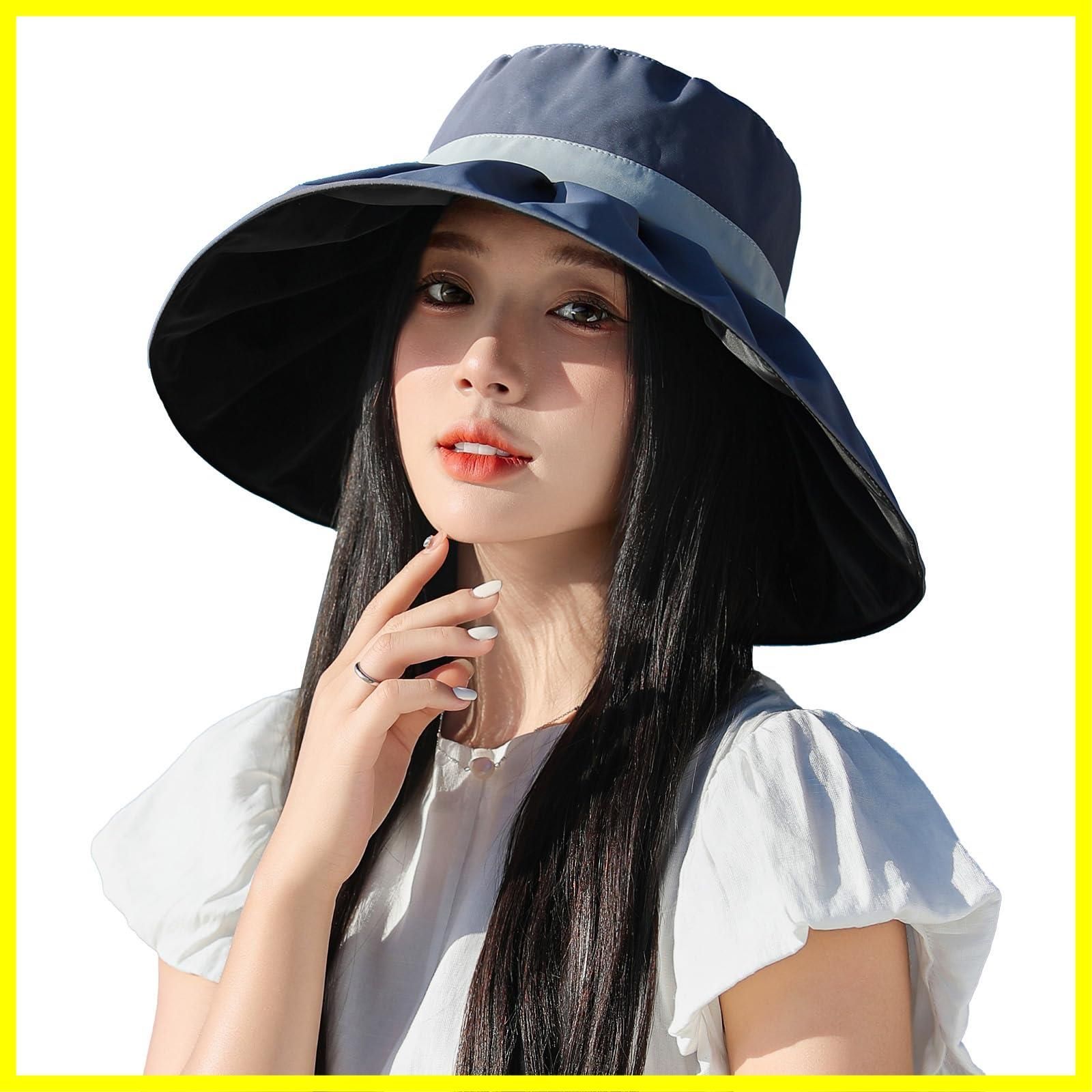 【数量限定】[HASOME] レディース 帽子 つば広 大きいサイズ 100%完全遮光 遮熱 UVカット率99.9以上 紫外線対策 あご紐付き サイズ調節 ワイヤー入り 折りたたみ 洗濯可 ...