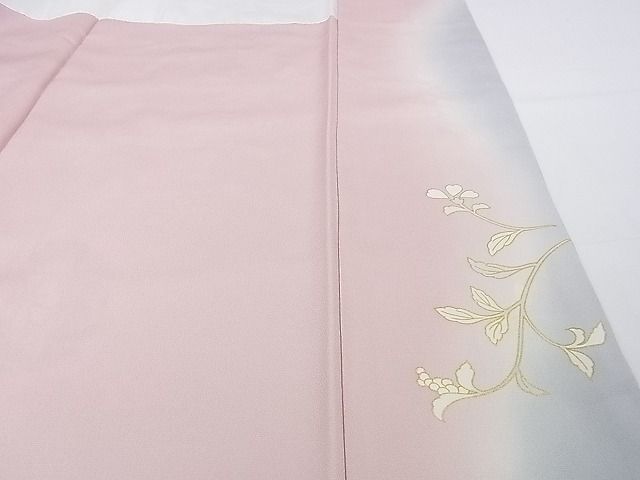 平和屋本店□極上 訪問着 駒刺繍 枝垂れ花 暈し染め 金彩 逸品 未使用