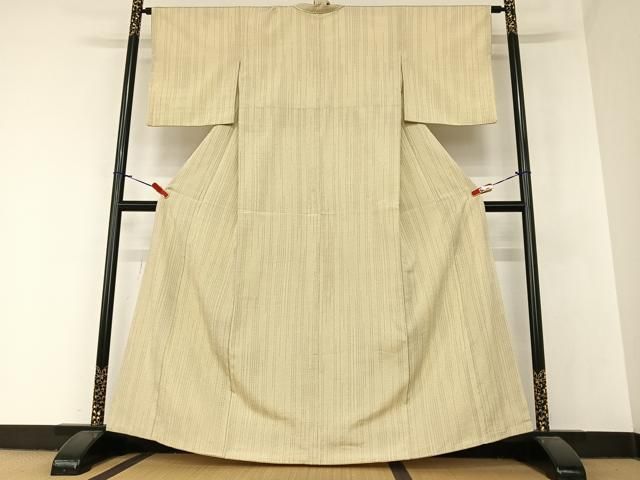 平和屋着物○お召 縞 正絹 逸品 AAAZ7513zg