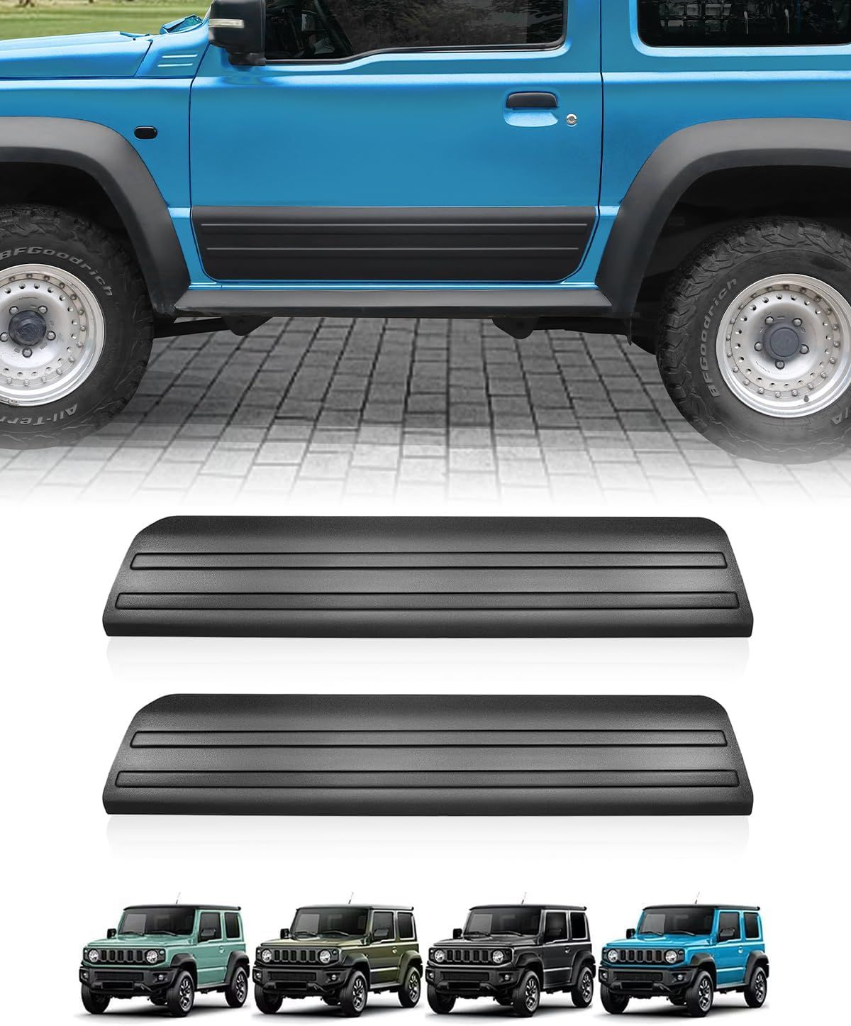 ROADER 車検対応 ジムニーシエラ JB74 サイドドアパネル JB64 左右2枚セット ABS製 ブラック サイドシルガード JB74 プロテクター カバー 外装 アクサセリ ドレス ...