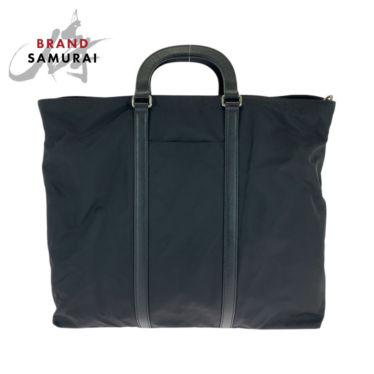 美品 PRADA プラダ テスート 三角ロゴプレート ブラック ナイロン VA0523 ハンドバッグ トートバッグ ビジネスバッグ ...