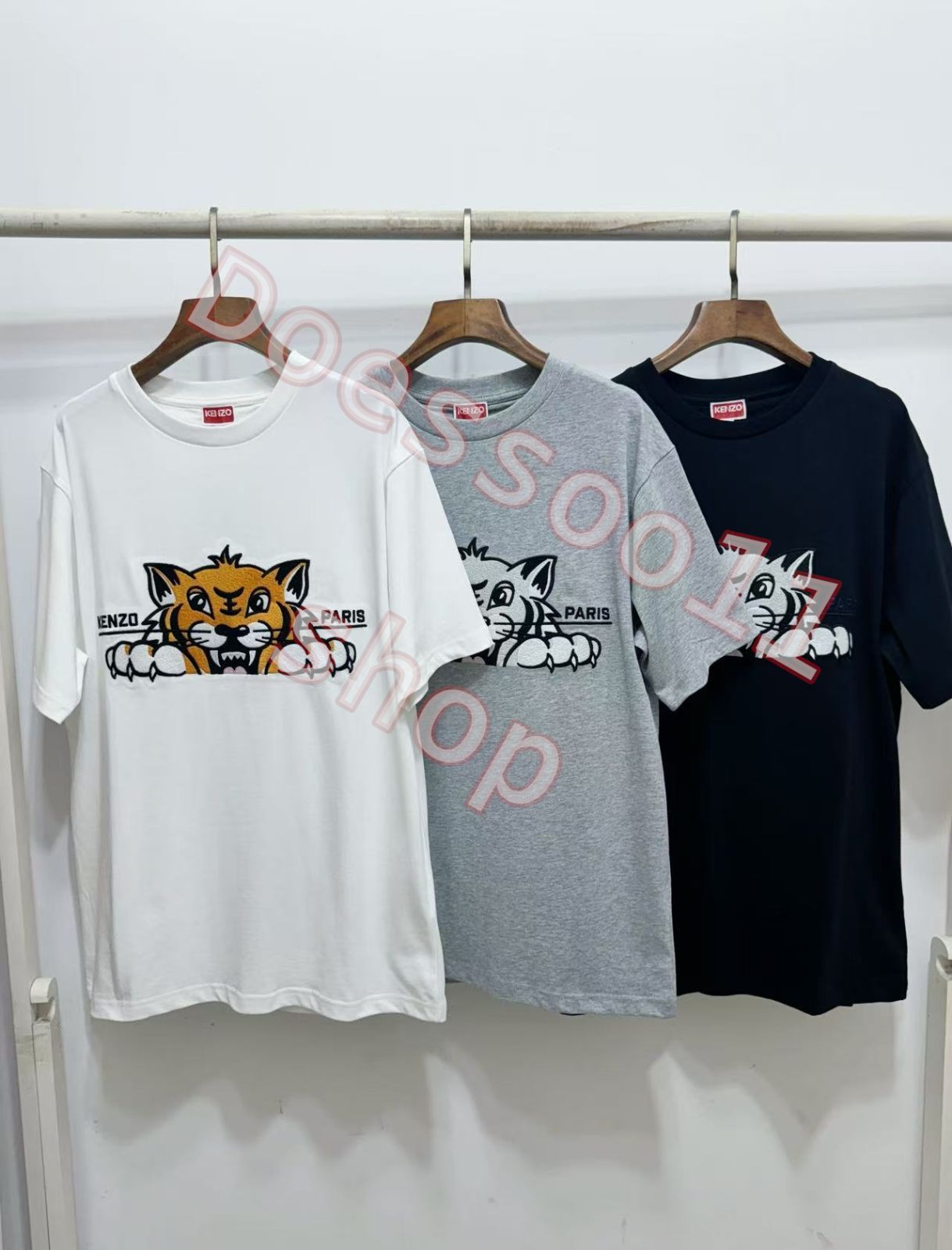 KENZO ケンゾー Tシャツ トラの刺繍Tシャツ 男女兼用 3色選択可 KENZO ケンゾー Tシャツ トラの刺繍Tシャツ 男女兼用 3色選択可