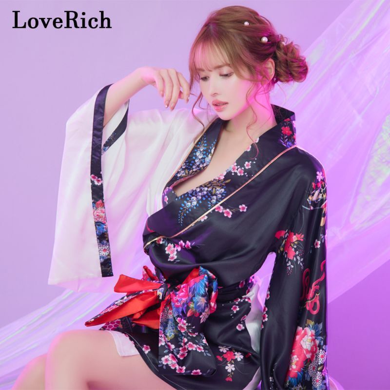LoveRich ラブリッチ 【2点セット】和柄 花柄 美胸 バイカラー ミニ 豪華 帯 花魁 着物 ドレス コスプレ イベント ハロウィン キャバドレス [1206A] - メルカリ