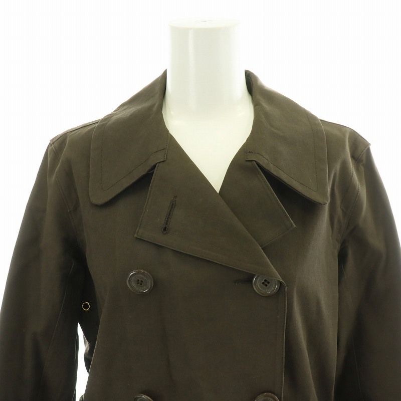 【中古】ルイヴィトン × マッキントッシュ ゴム引きコート レインコート ハーフ 裏地ダミエ 36 S カーキ 茶 ルイヴィトン LOUIS VUITTON × マッキントッシュ MACKINTOSH ゴム引き